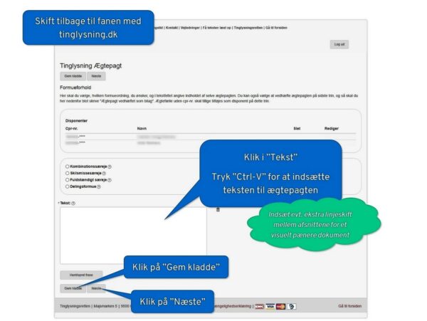 Guide til hvordan du tinglyser en ægtepagt på tinglysning.dk.